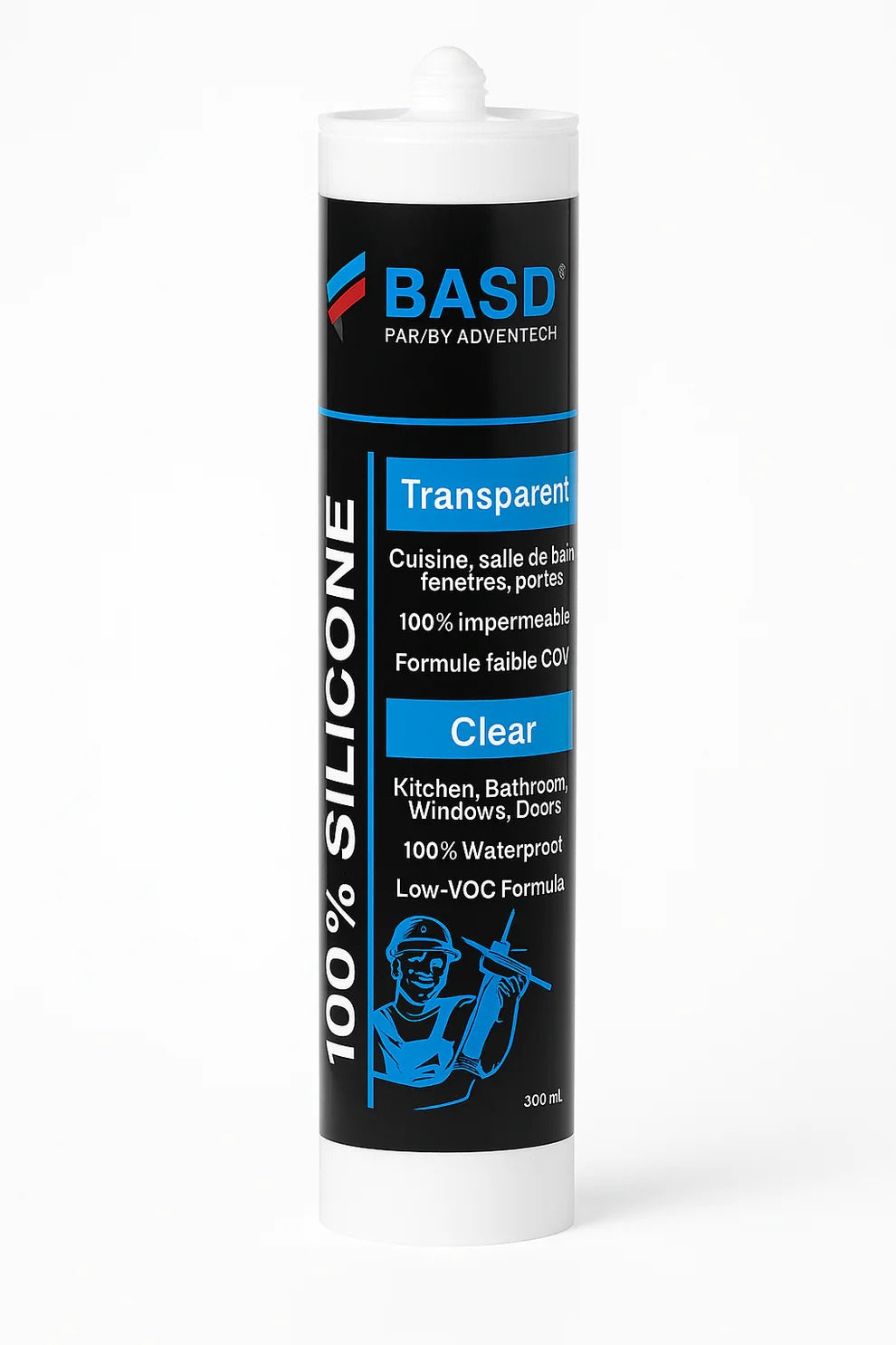 BASD 100% Silicone Sealant – Transparent (300 ml) – Flexifloor